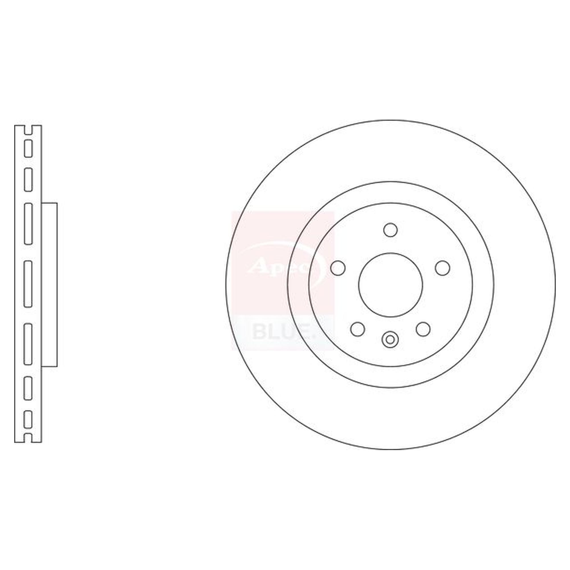 APEC Vented Brake Discs fits Vauxhall Insignia 2017-2025 2.0 SDK7007 ...