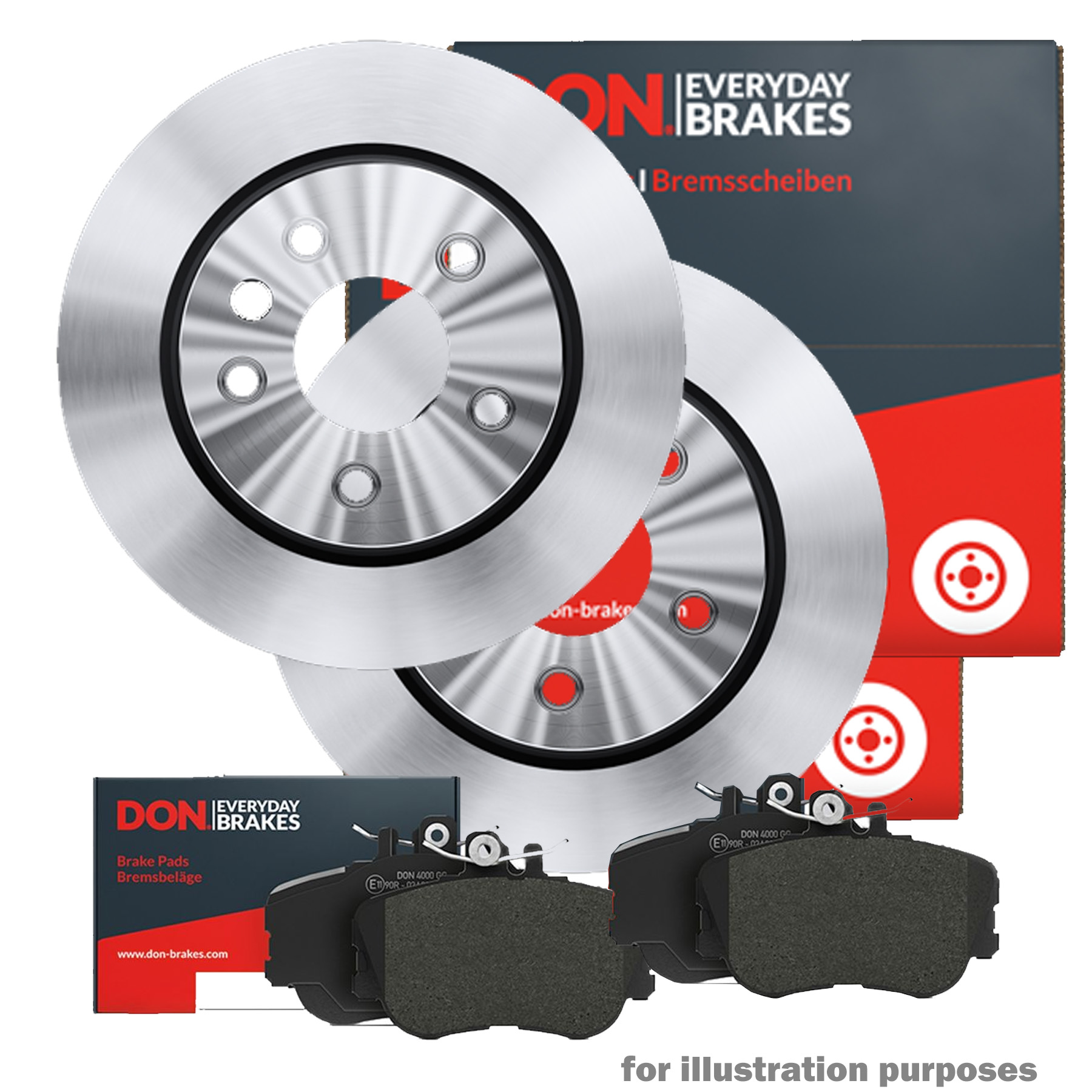 DON Rear Brake Discs & Brake Pads Set Replacement Fits Mini Countryman ...